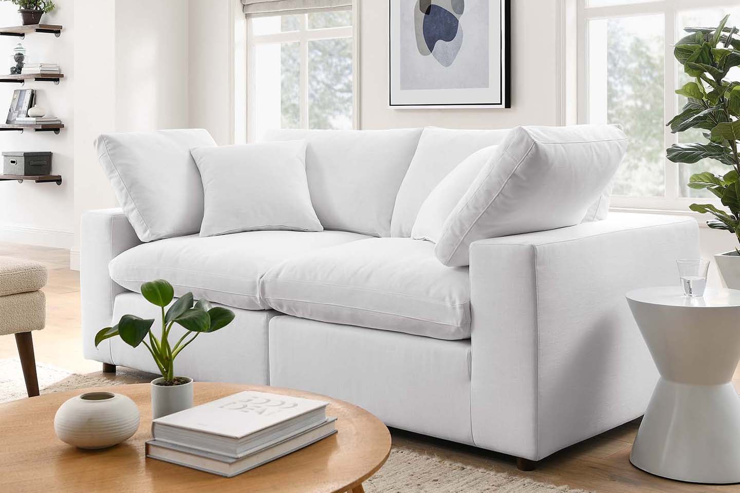 White 2 piece sectional store
